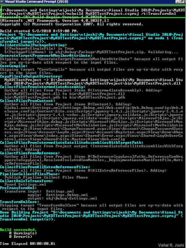 Vishal Joshi's Tangent: Xml Document Transforms (XDT) for any XML file ...
